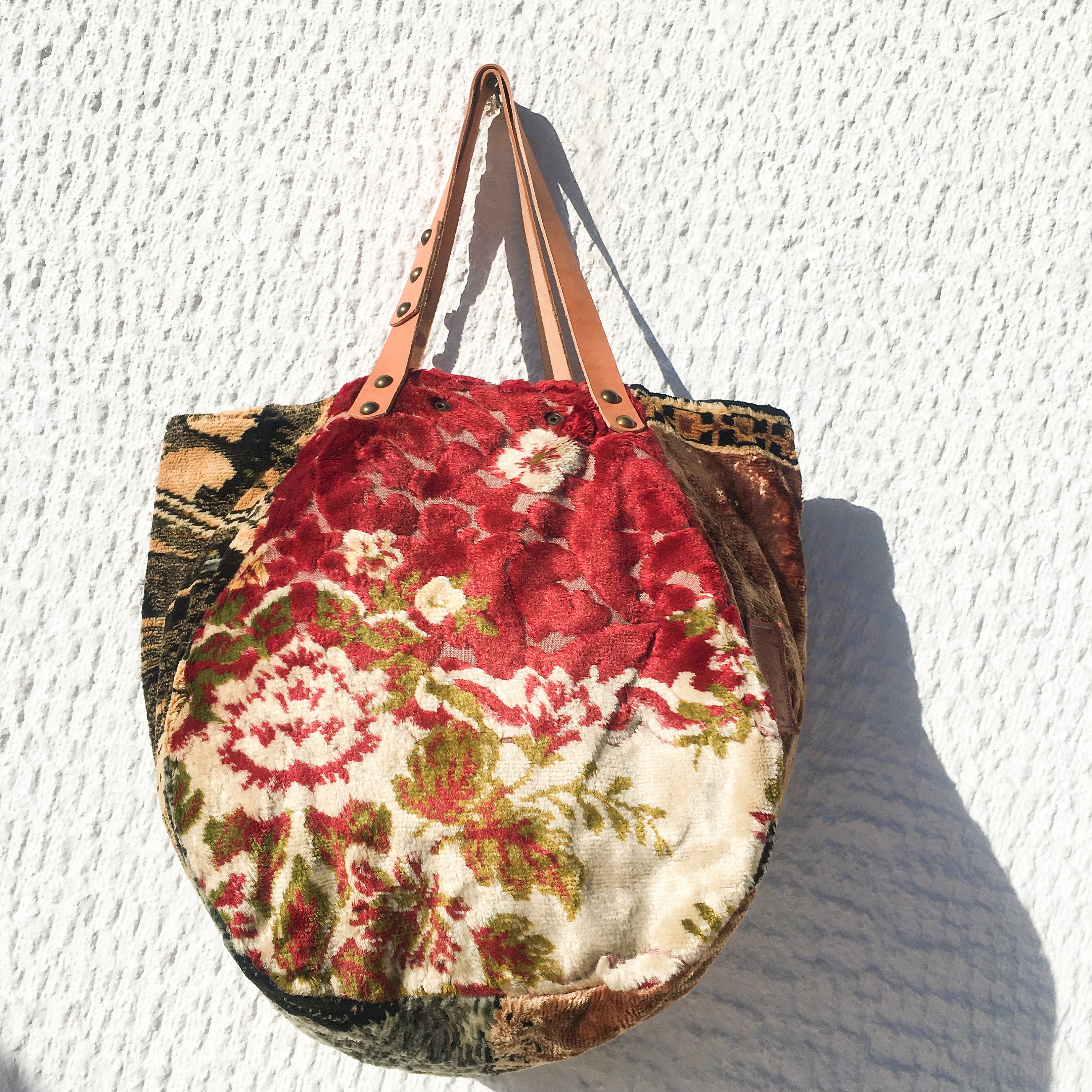 Large Tapestry Tote Bag/upcycled Vintage Tapestry Fabric Tote/nature ...