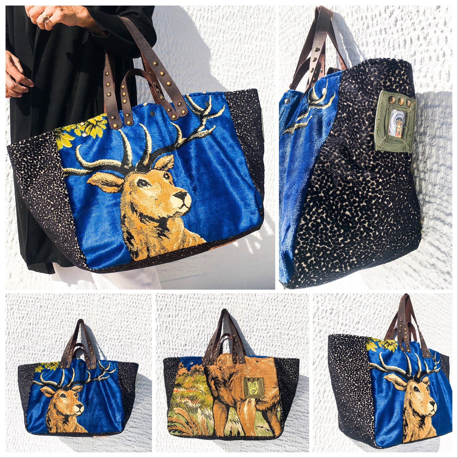 Oversized Tote Bag Upcycled Vintage Tapestry/tapestry Bag/large Fabric ...