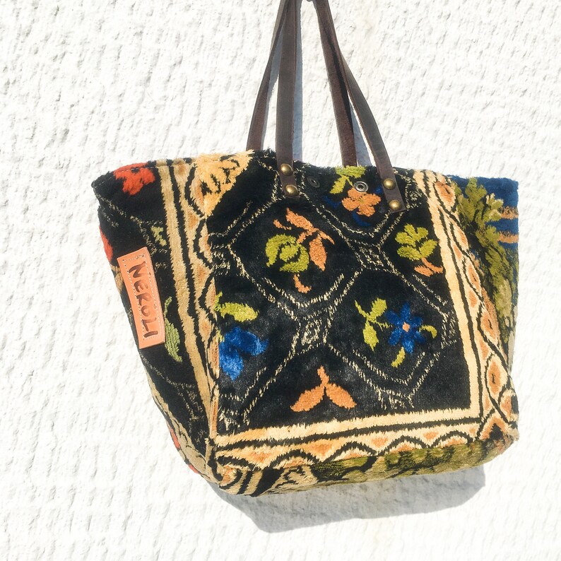 Small Tapestry Tote Bag/upcycled Vintage Tapestry Tote/floral - Etsy