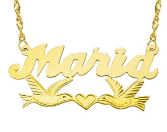 14K Authentic Yellow Gold Personalized Name Plate - Etsy