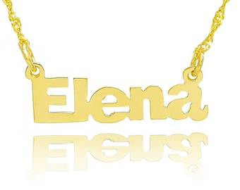 14K White Gold Personalized Cute Name Necklace Custom Made | Etsy