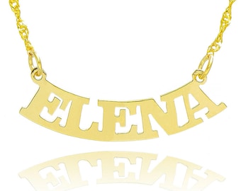 10k Yellow Gold Personalized Name Necklace Style 2 Custom | Etsy