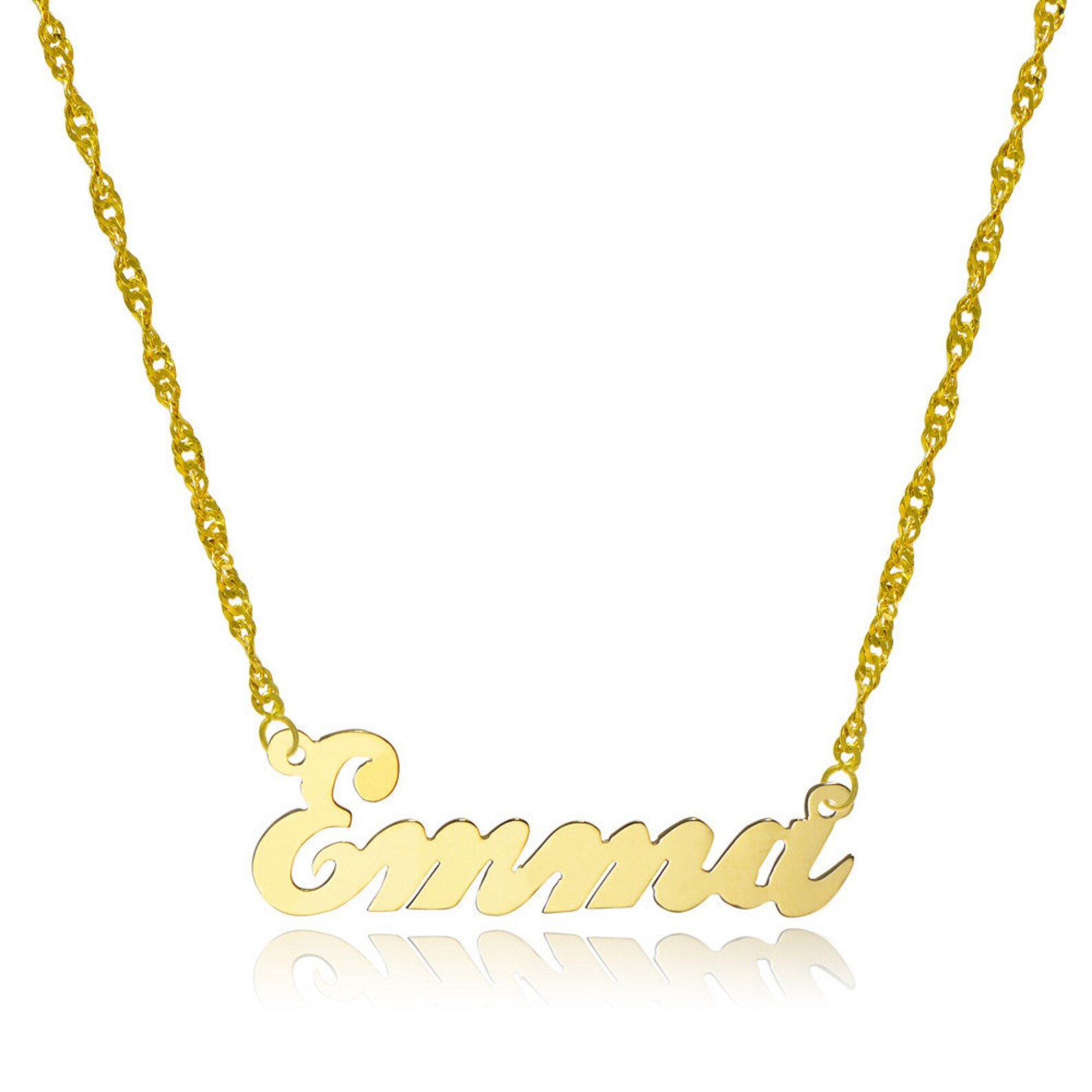 10k Yellow Gold Personalized Name Necklace Style 4 - Etsy