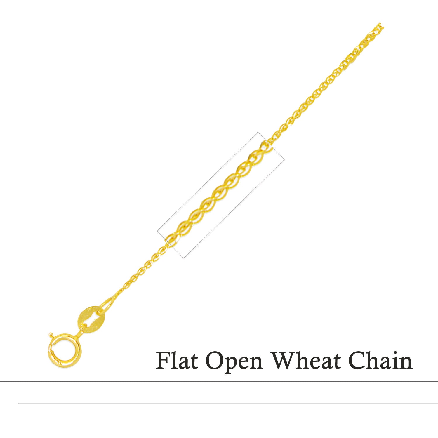 14K Gold Flat Open Wheat Chain Necklace - Etsy New Zealand