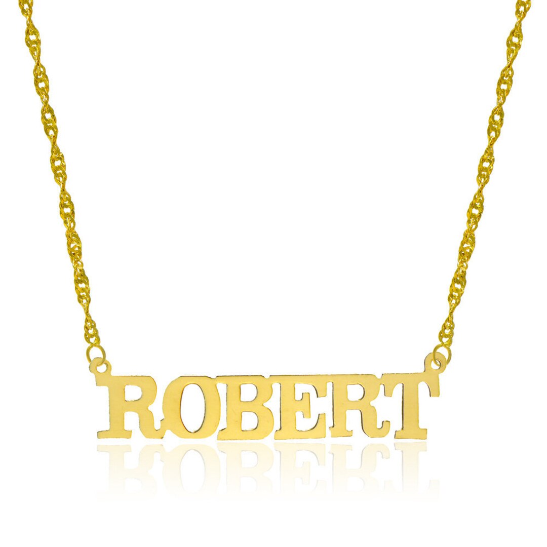 10k Yellow Gold Personalized Name Necklace Style 6 Custom Made Any Name ...