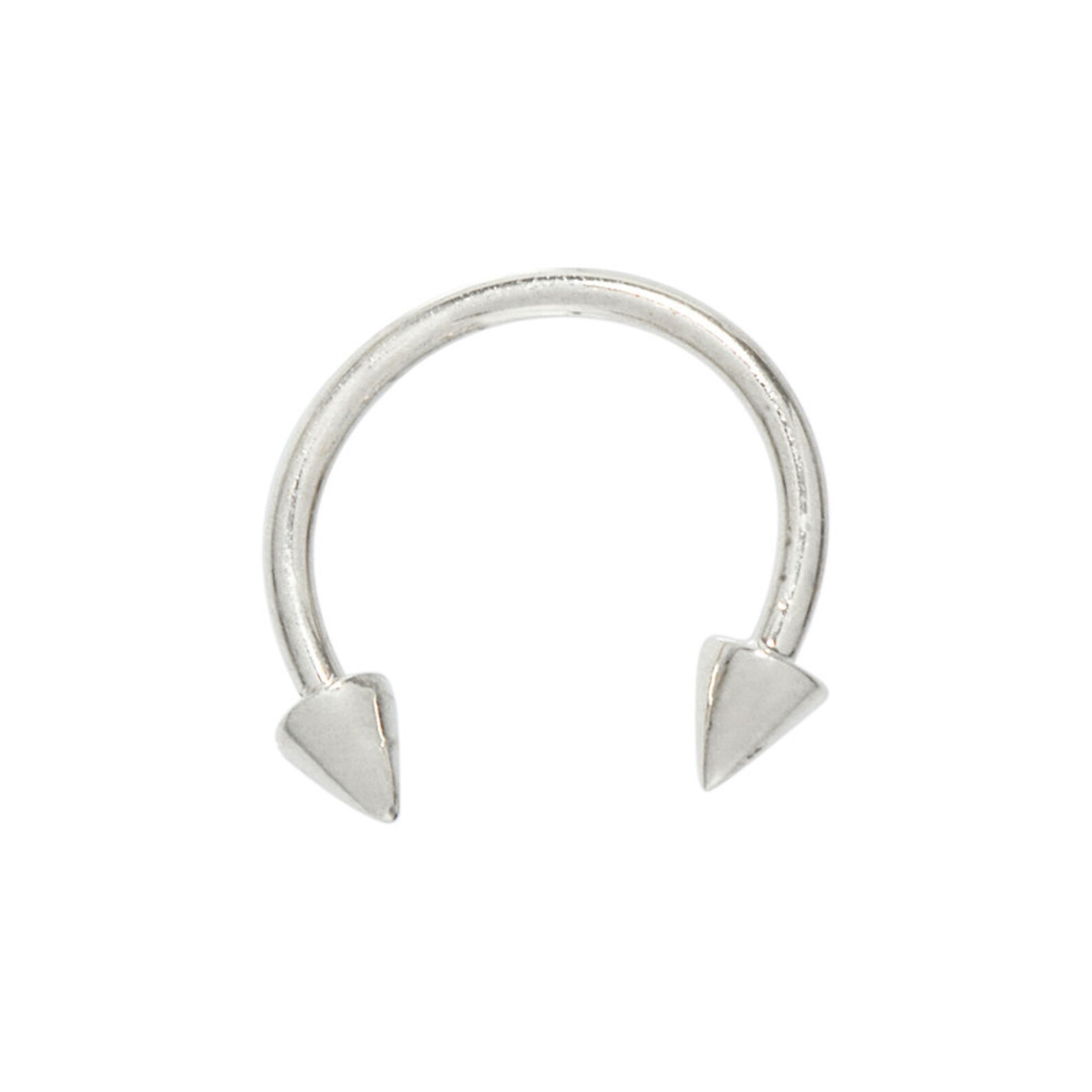 14K Solid Gold Body Piercing Horseshoe Circular Spike Embellished ...