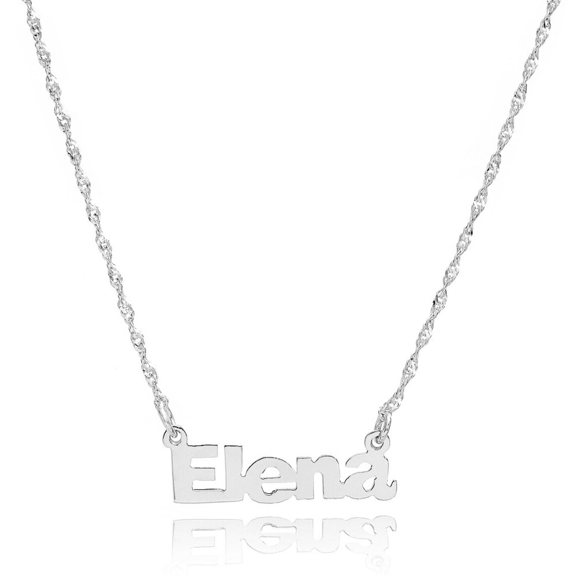 14K White Gold Personalized Cute Name Necklace Custom Made - Etsy