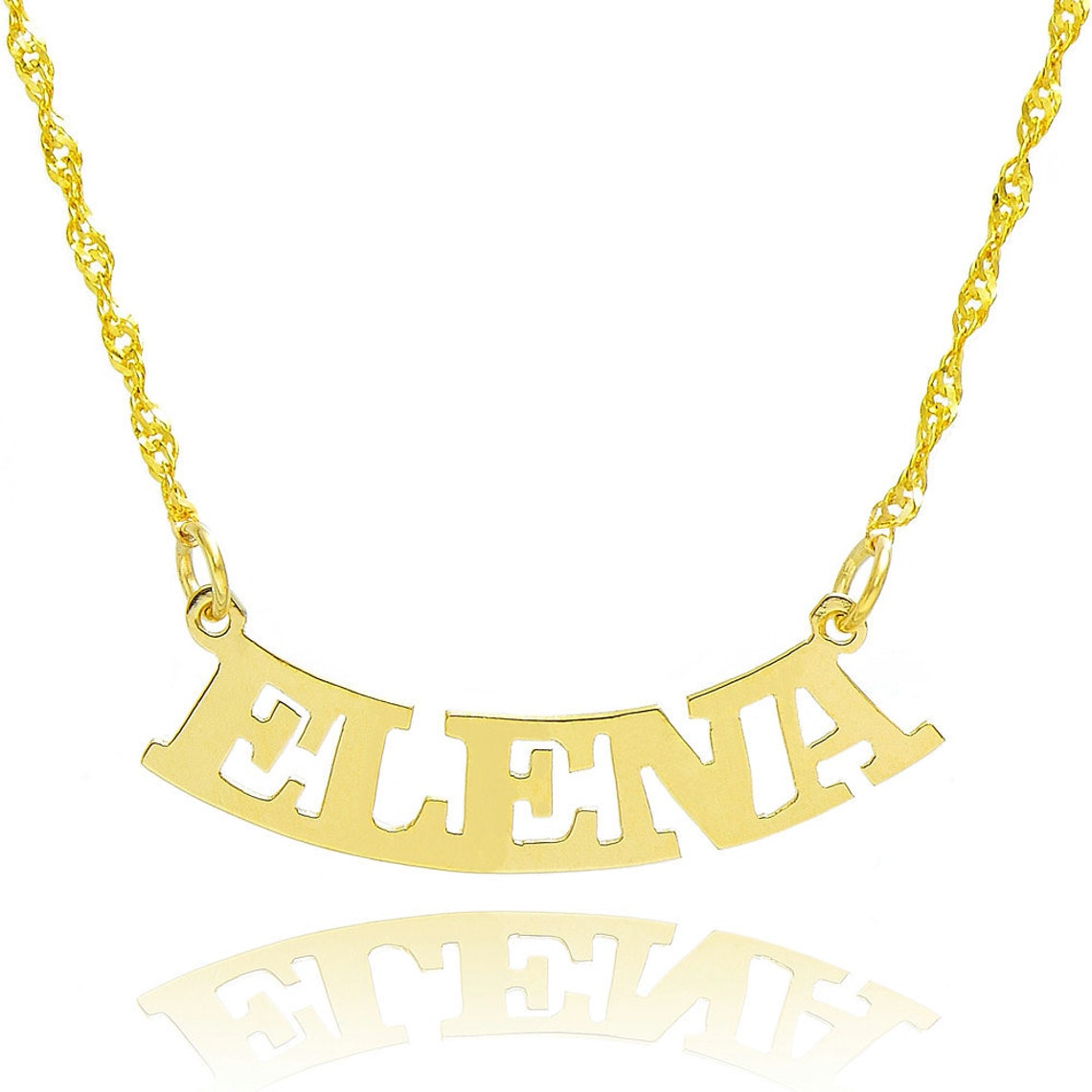10k Yellow Gold Personalized Name Necklace - Style 8 - Custom Made Any ...