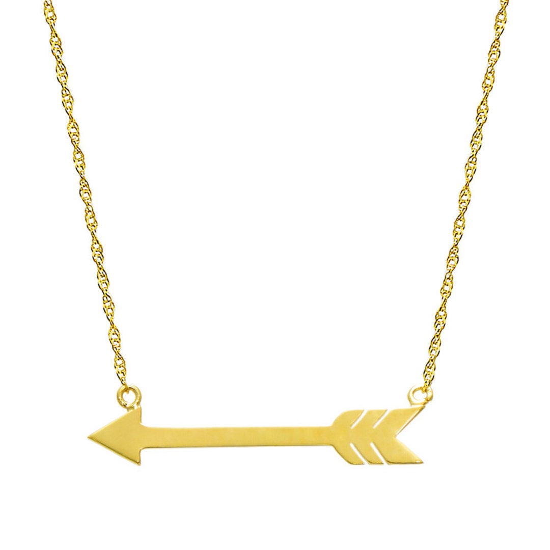 10k Yellow Gold Fancy Arrow Necklace - Etsy
