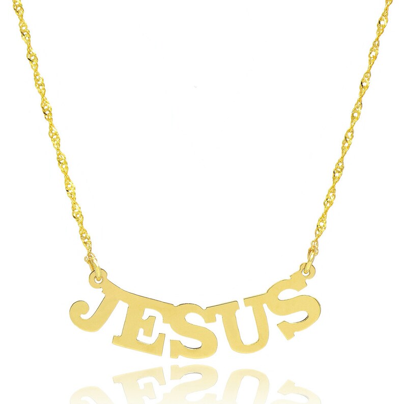 10k Yellow Gold Personalized Name Necklace Style 2 Custom - Etsy