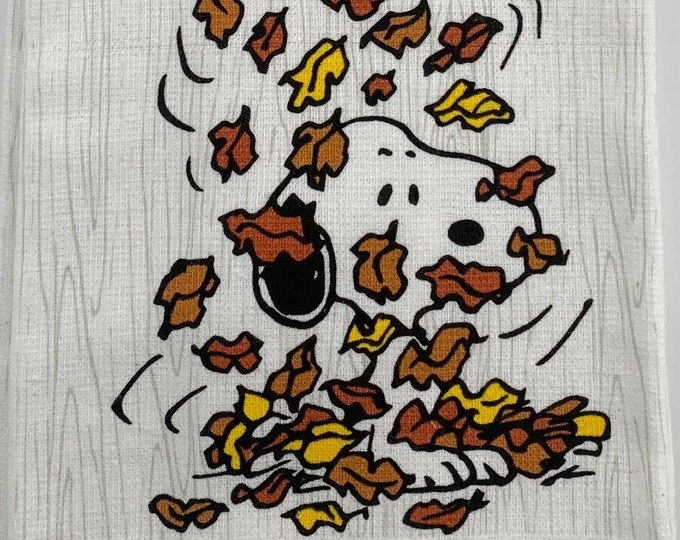 Peanuts Snoopy Leaves Are Falling Autumn is Calling Hanging Dish Towel ...