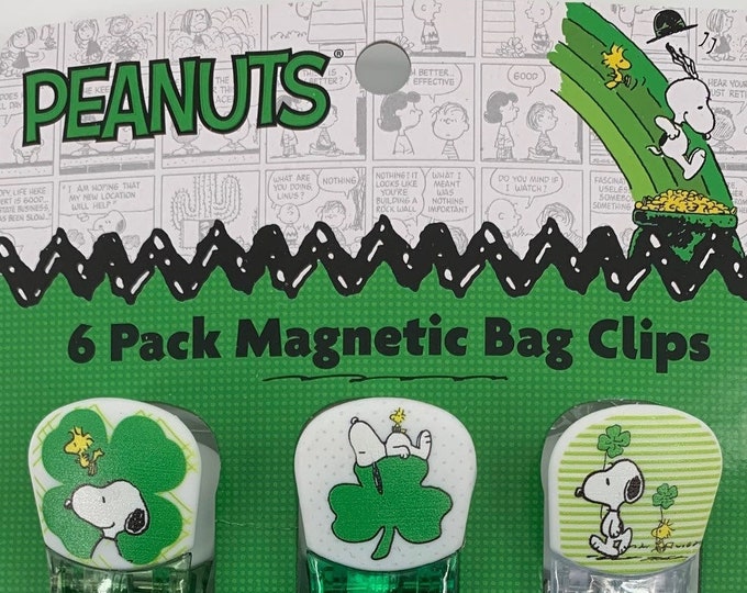 Peanuts - Snoopy Luck of the Irish Magnetic Bag Clips - 6 Pack - Etsy