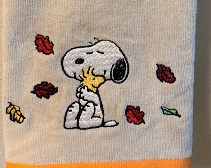 Peanuts Snoopy Fall Friend Embroidered Hand Towel - Etsy