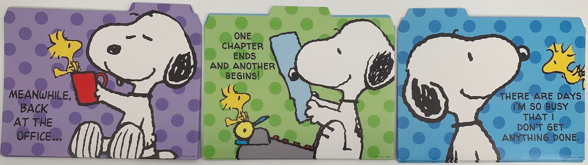 Peanuts Snoopy and Woodstock File Folders Set of 3 - Etsy