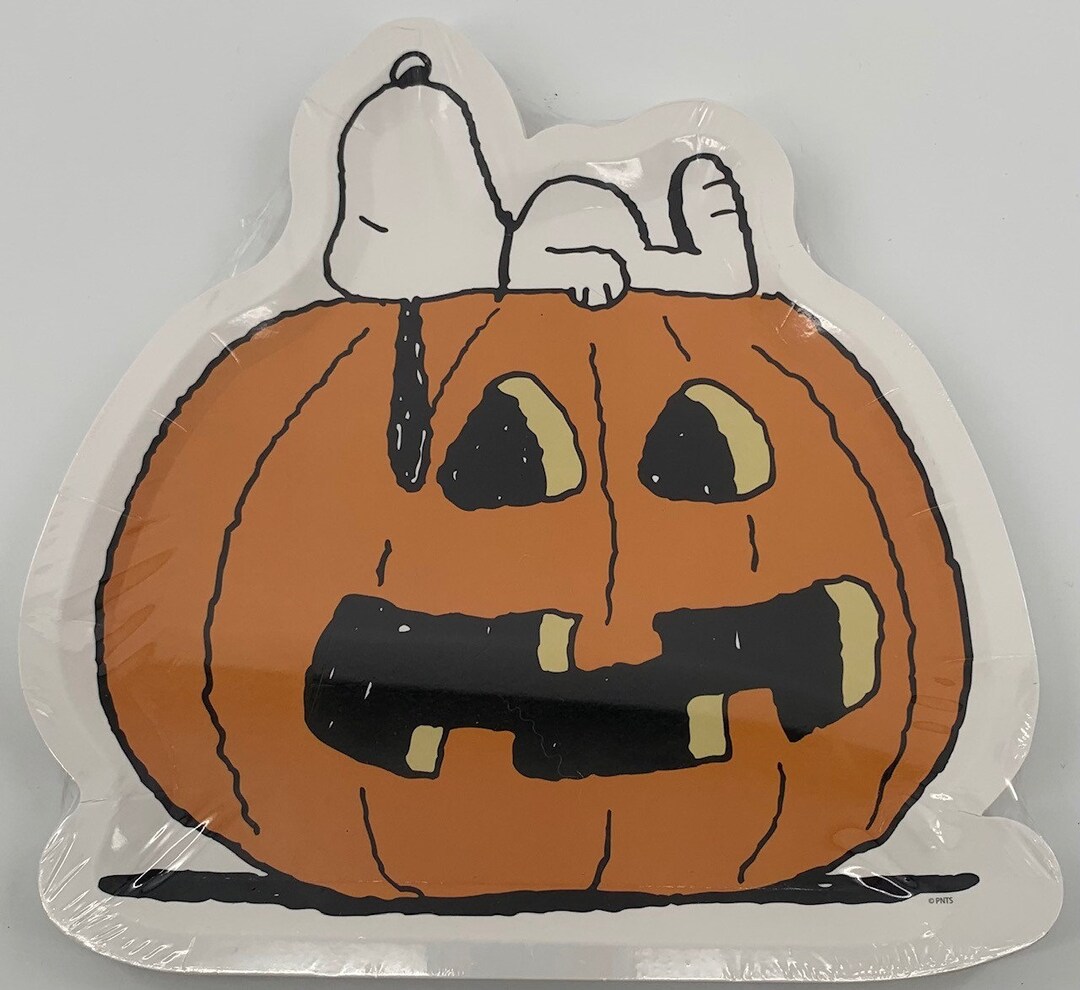 Peanuts - Snoopy Jack O Lantern Paper Plates - Etsy