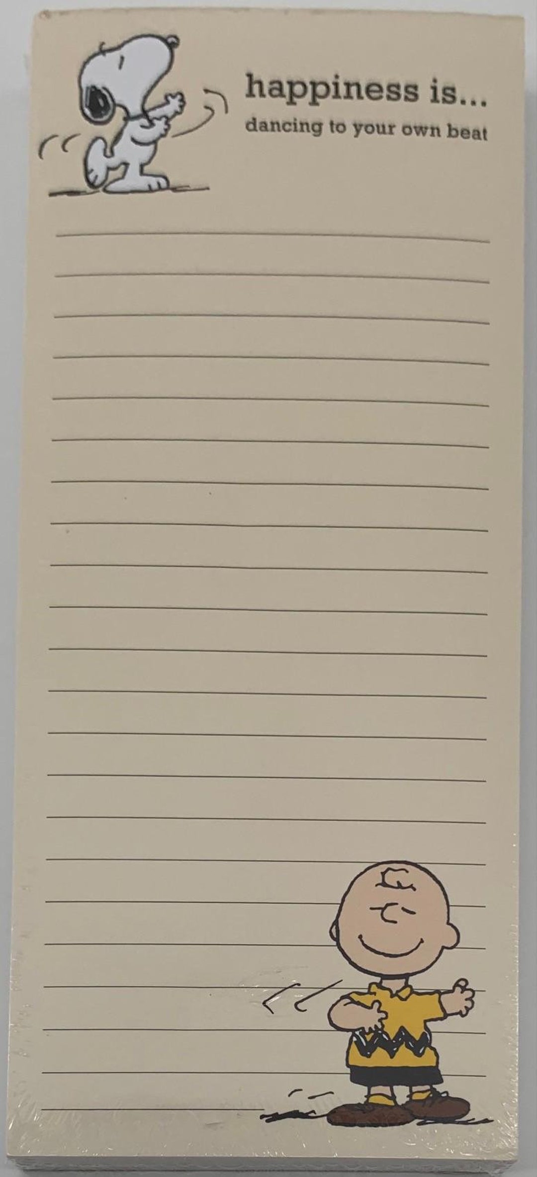 Peanuts - Snoopy and Charlie Brown Happiness is Note Pad/shopping List ...