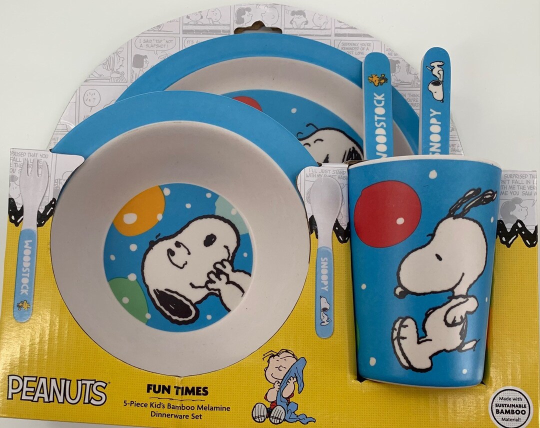 Peanuts Snoopy Fun Times 5 Piece Kid's Dinnerware Set - Etsy