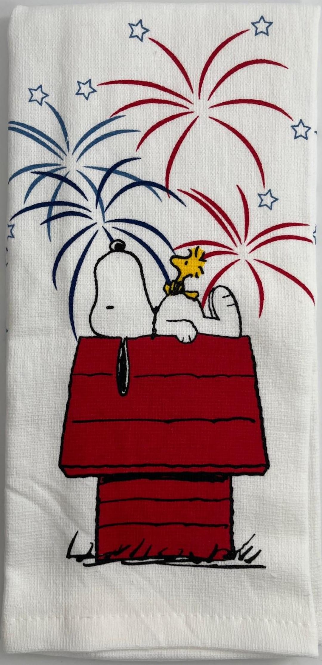 Peanuts - Snoopy and Woodstocks Fireworks Fun Dish Towel - Etsy