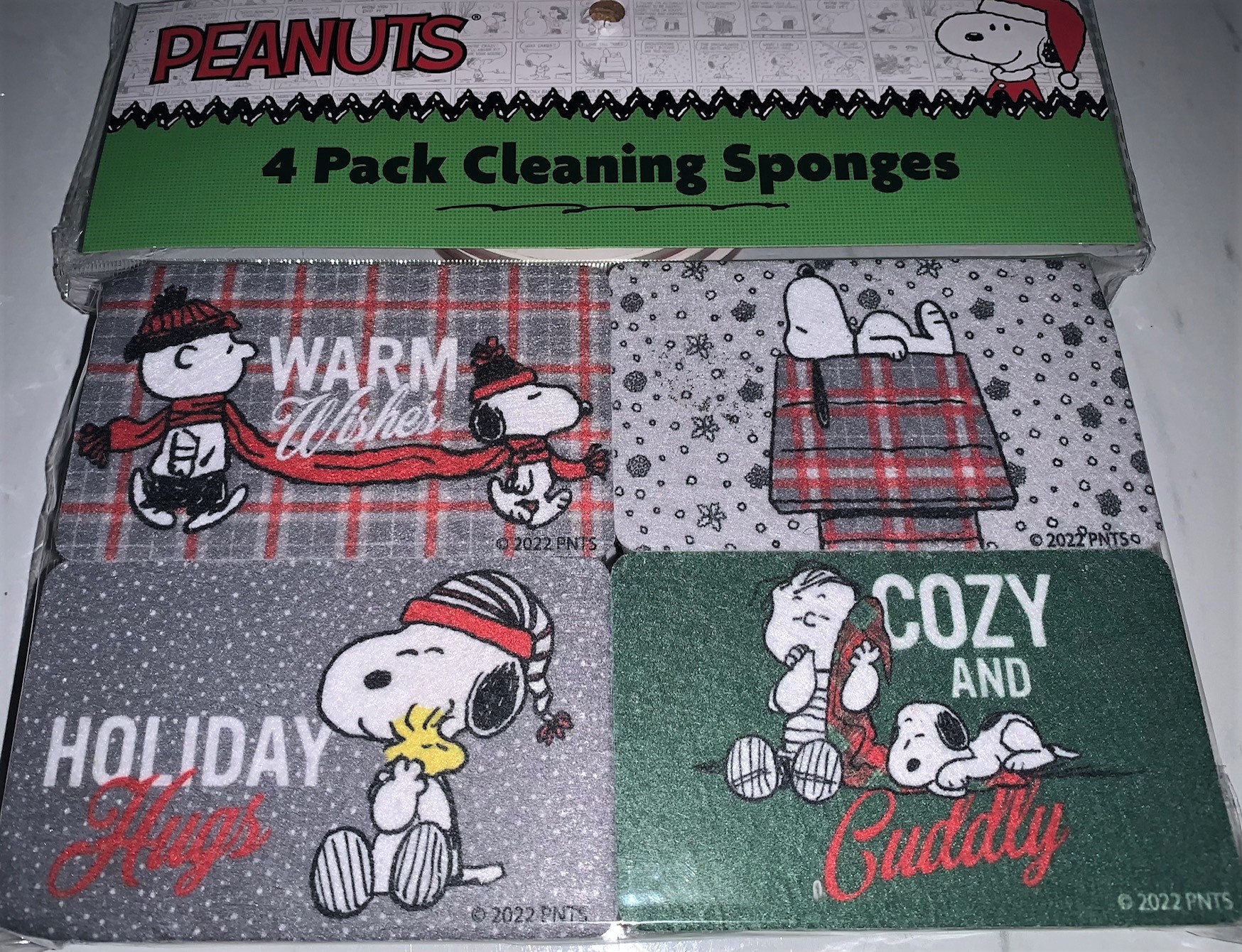 Peanuts Snoopy Christmas Warm Wishes 4 Pack Cleaning Sponges - Etsy