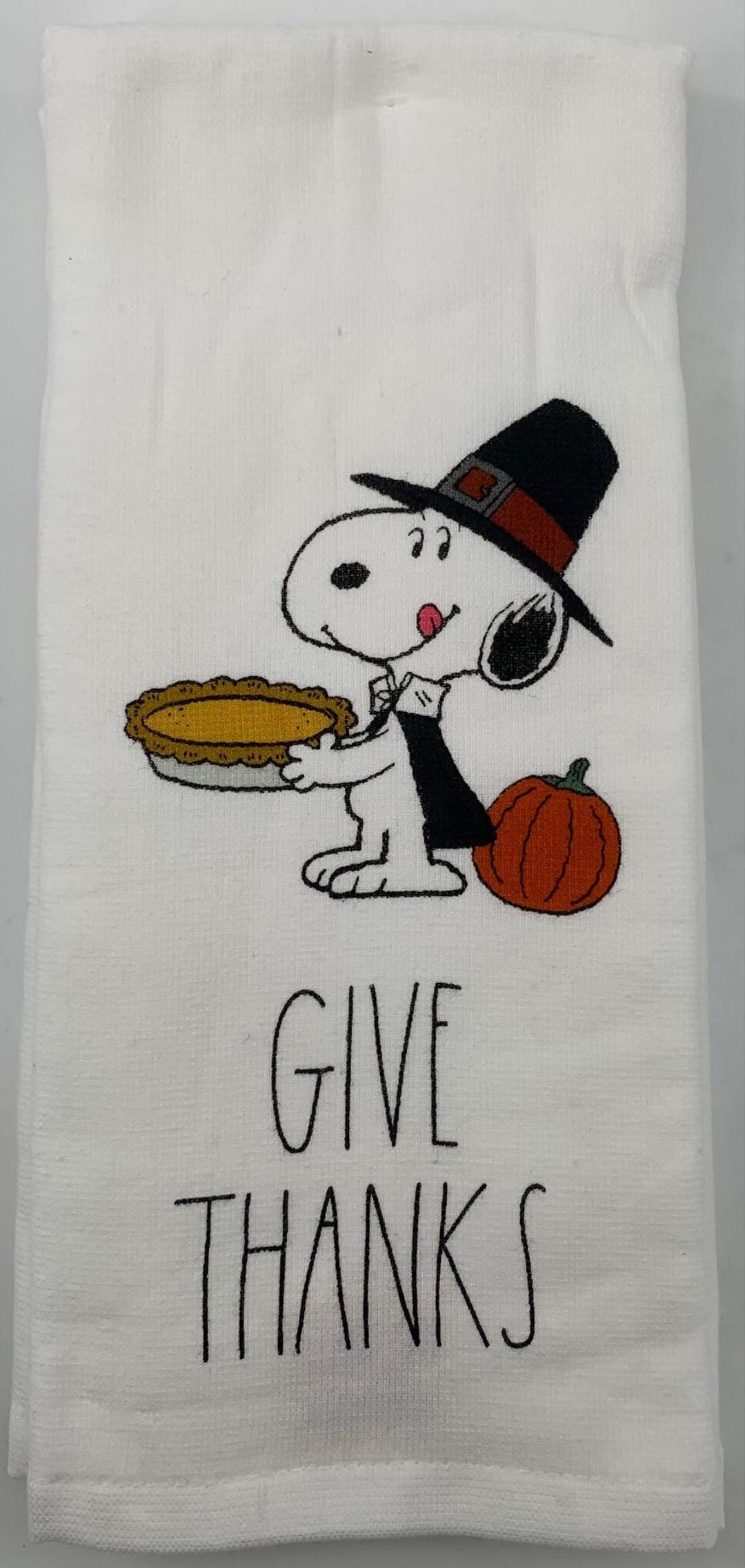 Peanuts Pilgrim Snoopy Give Thanks Dish Towel - Etsy