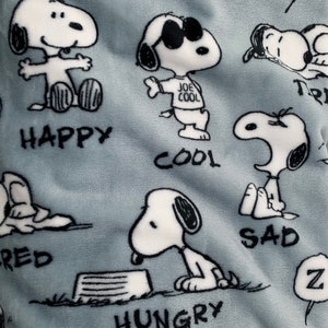 Peanuts - Snoopy Moods Plush Throw - EXTRA LONG (light Green or Light ...