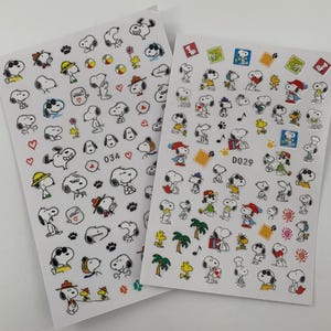 Peanuts Snoopy Finger Nail Design Stickers - Etsy