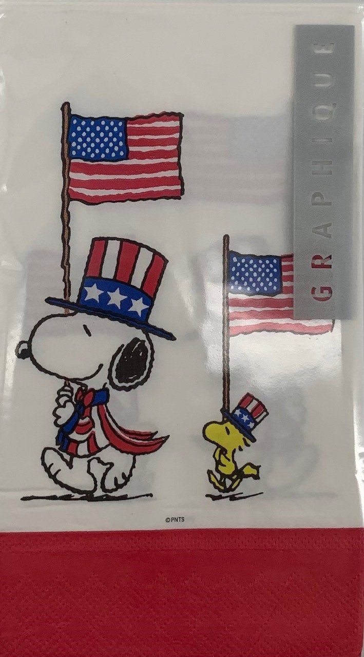Peanuts Patriotic Snoopy and Woodstock 13 X 15.75 Guest Napkins - Etsy
