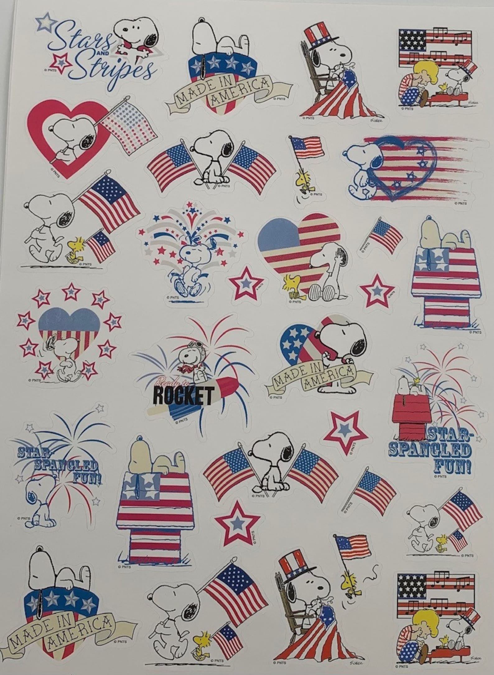 Peanuts Snoopy 4th of July Sticker Sheet - Etsy