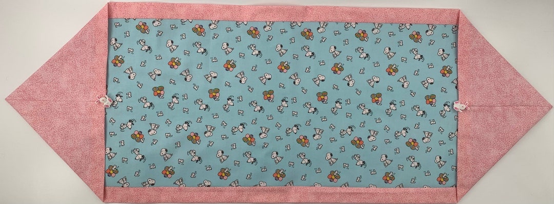 Peanuts Snoopy and the Easter Bunny Table Runner blue W/ Pink Border - Etsy