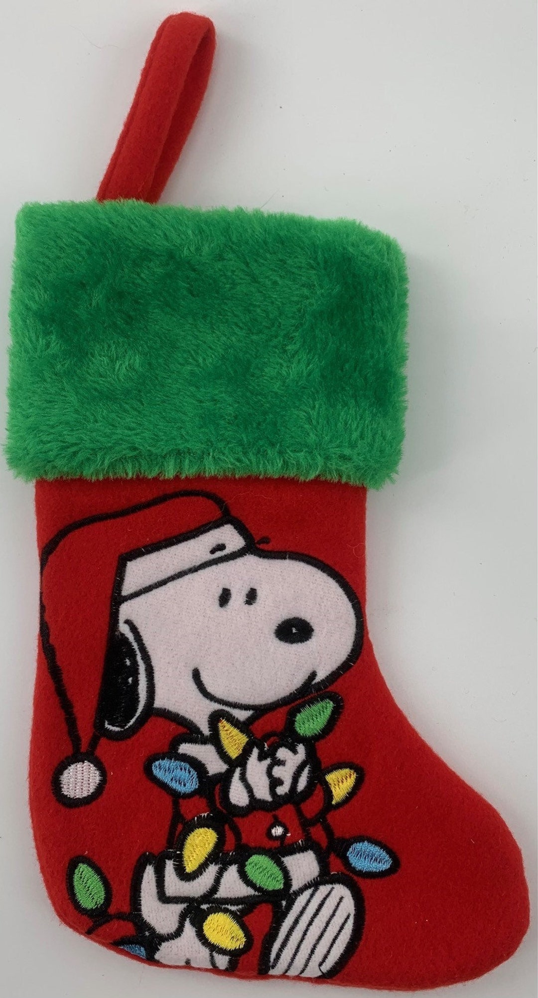 Peanuts Snoopy Christmas Lights Felt Stocking - Etsy