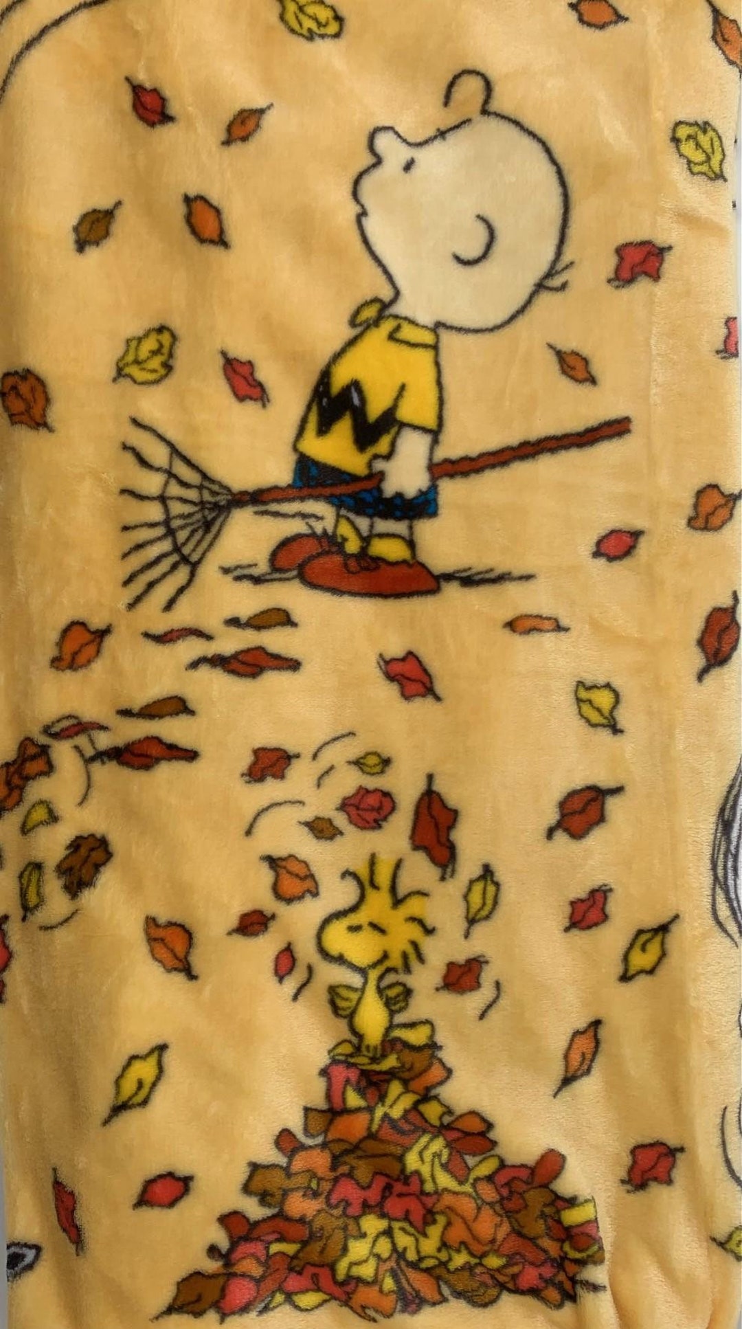 Peanuts Gang Leaf Pile Fun Plush Throw - Etsy