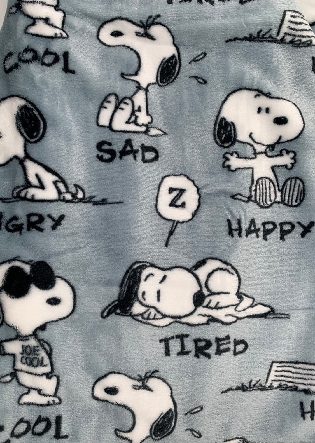 Peanuts Snoopy Moods Plush Throw - Etsy