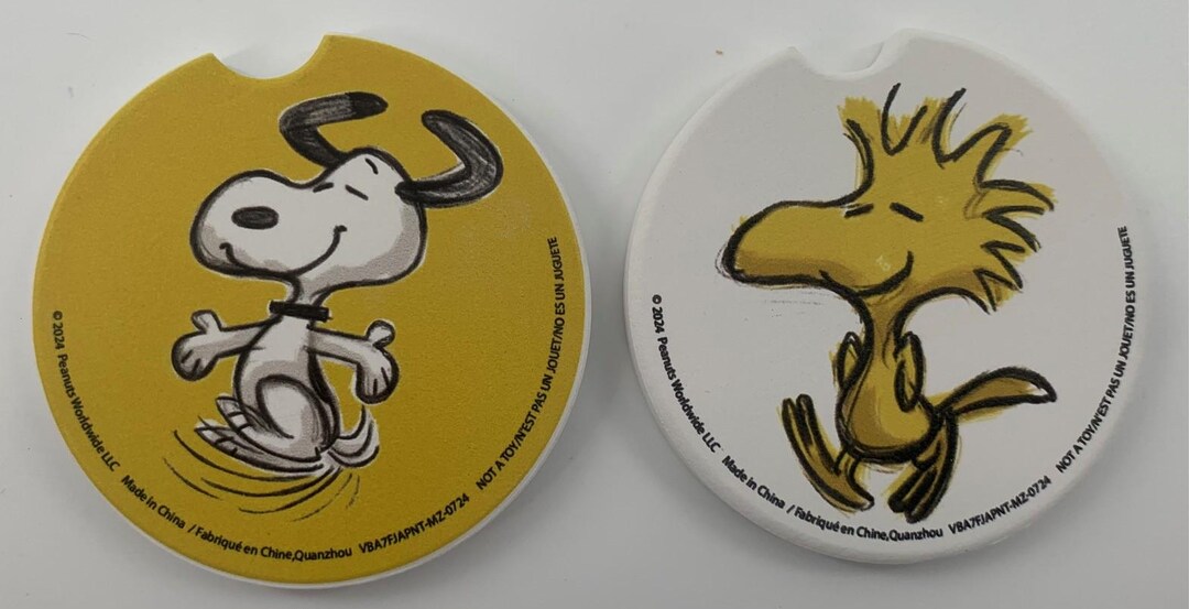 Peanuts - Snoopy and Woodstock Car Coaster Set - Etsy