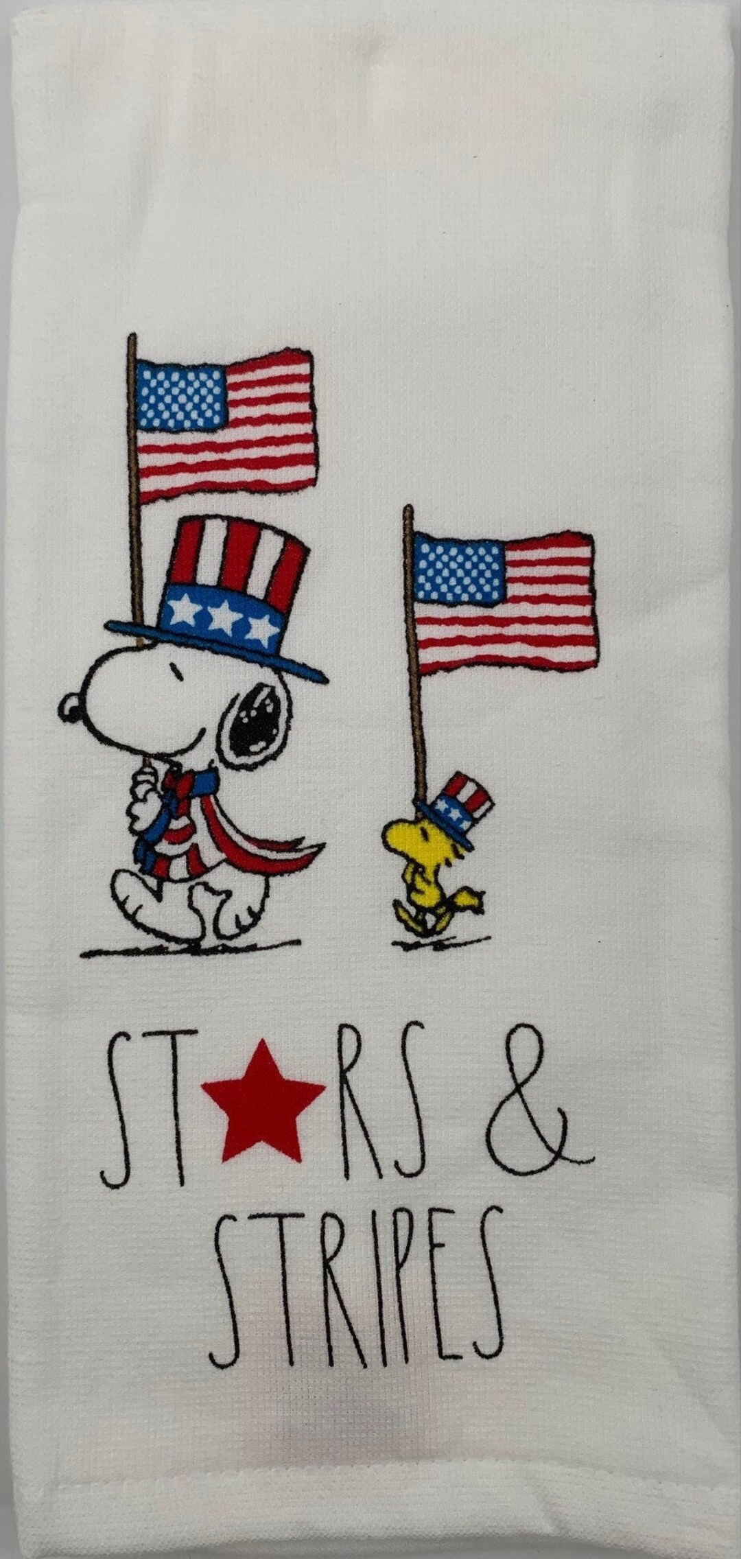 Peanuts Patriotic Snoopy and Woodstock Stars & Stripes Dish Towel - Etsy