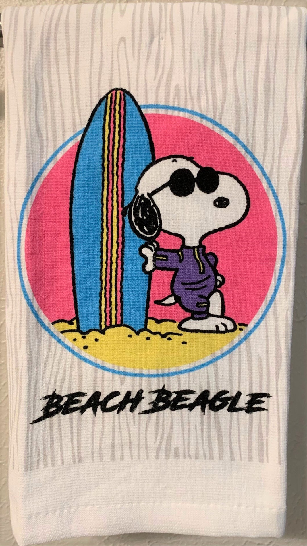 Peanuts - Joe Cool - Surfer Beagle Dish Towel - Etsy