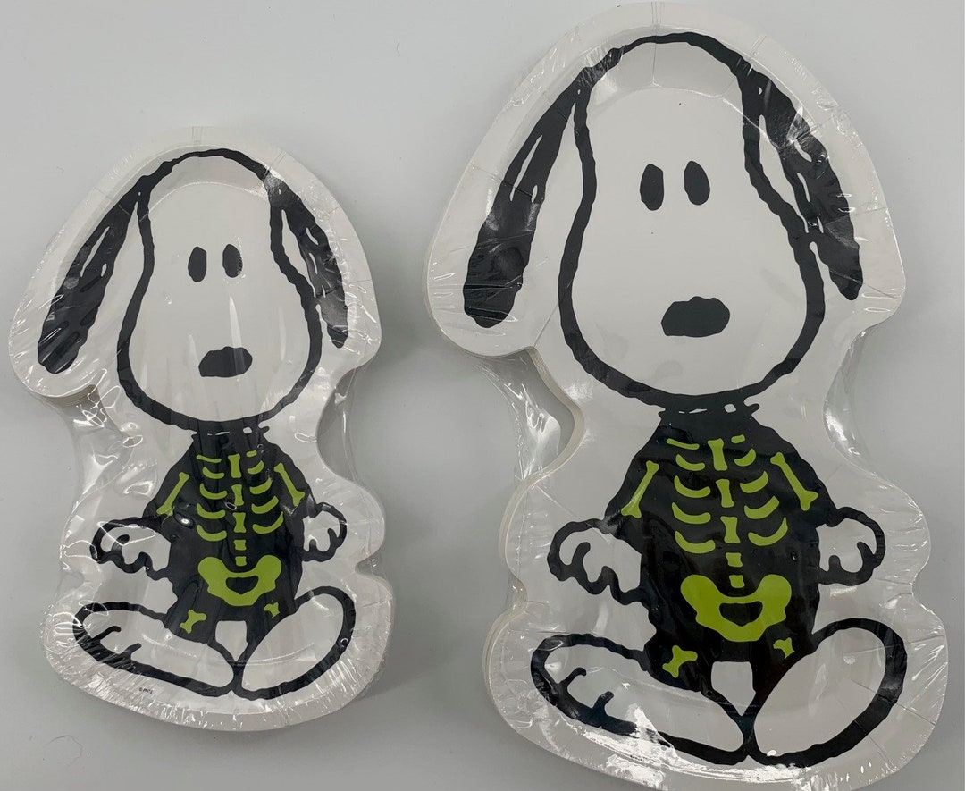 Peanuts Skeleton Snoopy Paper Plates Set - Etsy