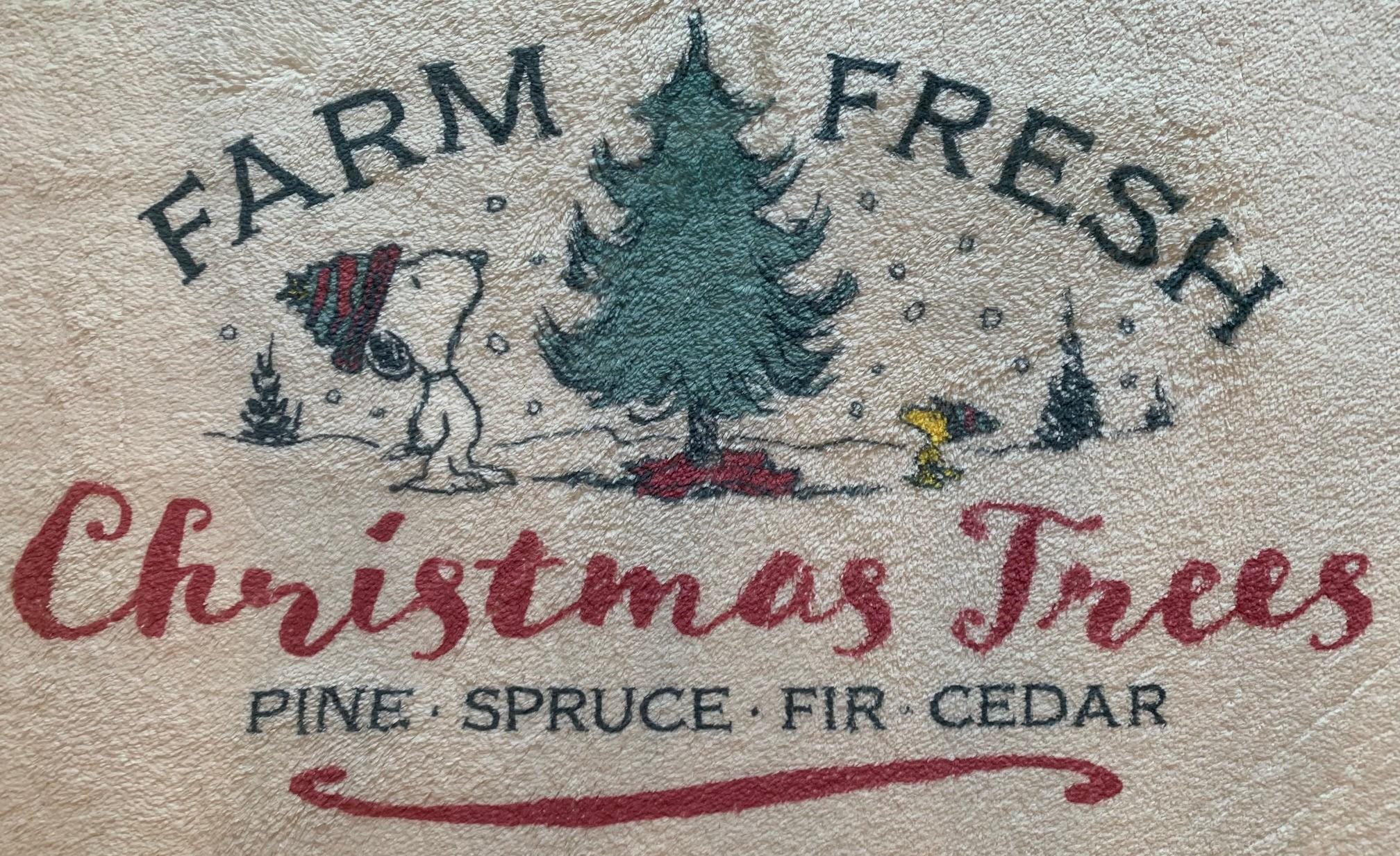 Peanuts Snoopy Farm Fresh Christmas Trees Bathroom Rug Non-skid - Etsy