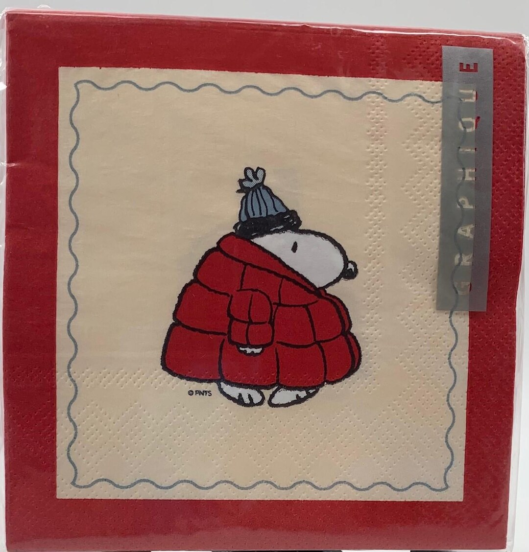 Peanuts Snoopy Puffy Coat Cocktail Napkins - Etsy