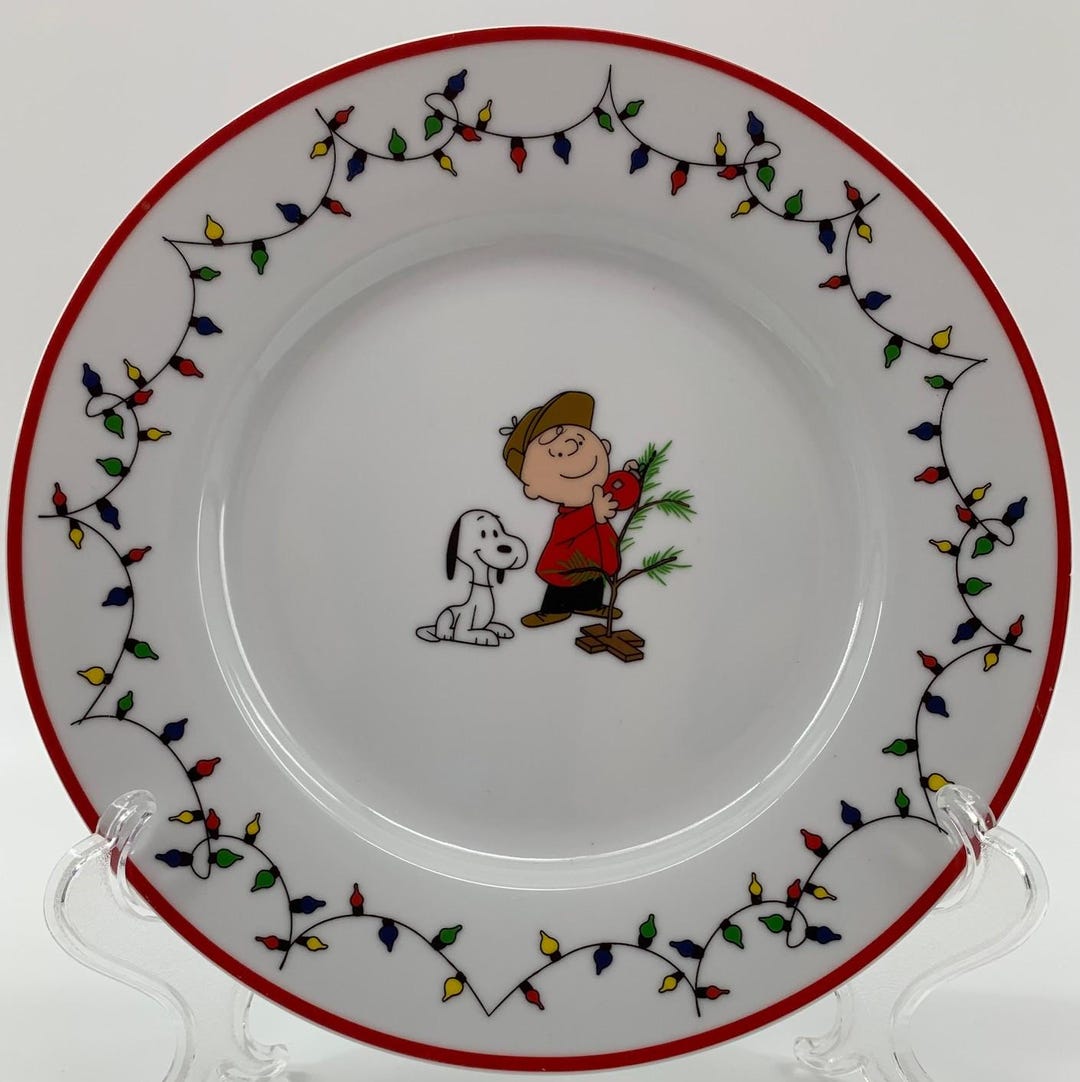 Peanuts Classic Snoopy and Charlie Brown Christmas Plate - Etsy