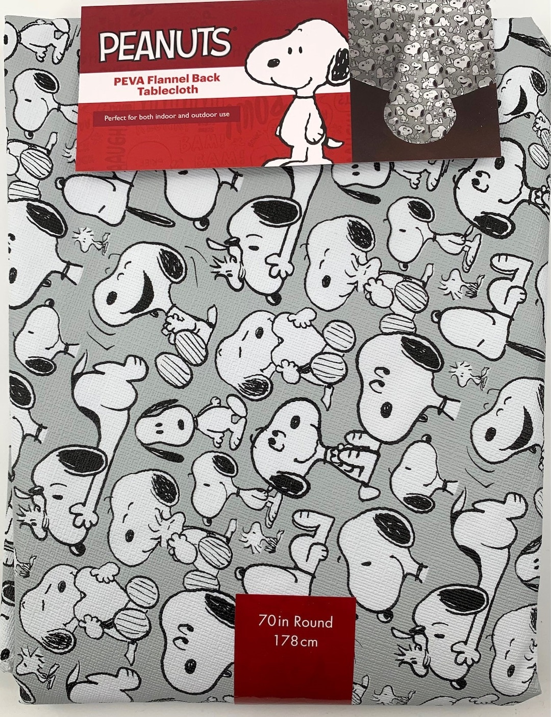 Peanuts Snoopy and Woodstock PEVA Flannel Back Tablecloth - Etsy
