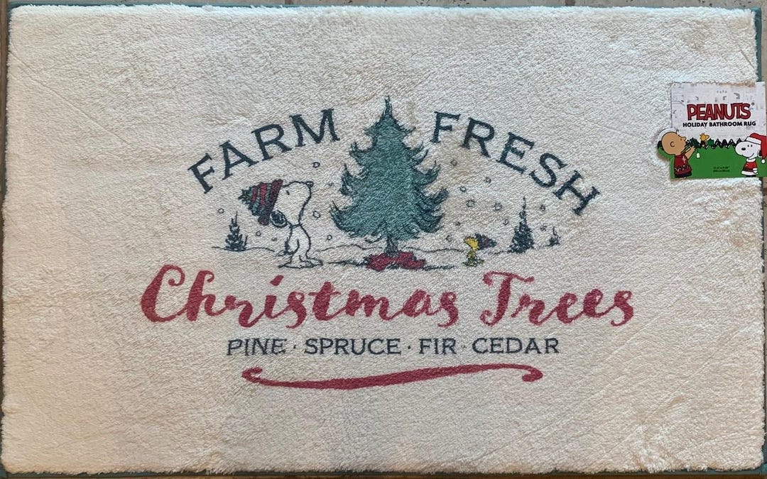 Peanuts Snoopy Farm Fresh Christmas Trees Bathroom Rug Non-skid - Etsy