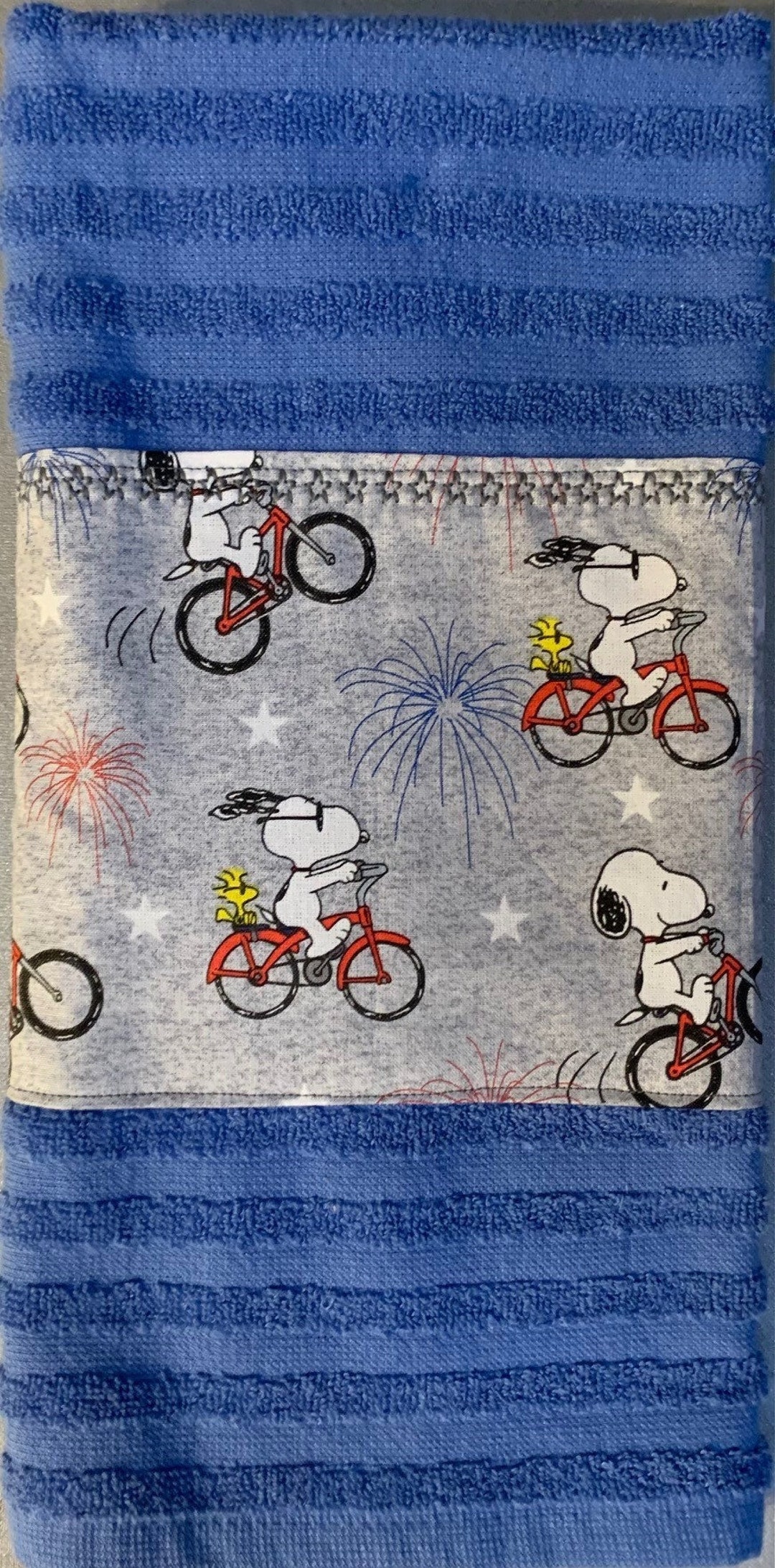 Peanuts Snoopy Patriotic Biking Dish Towel - Etsy