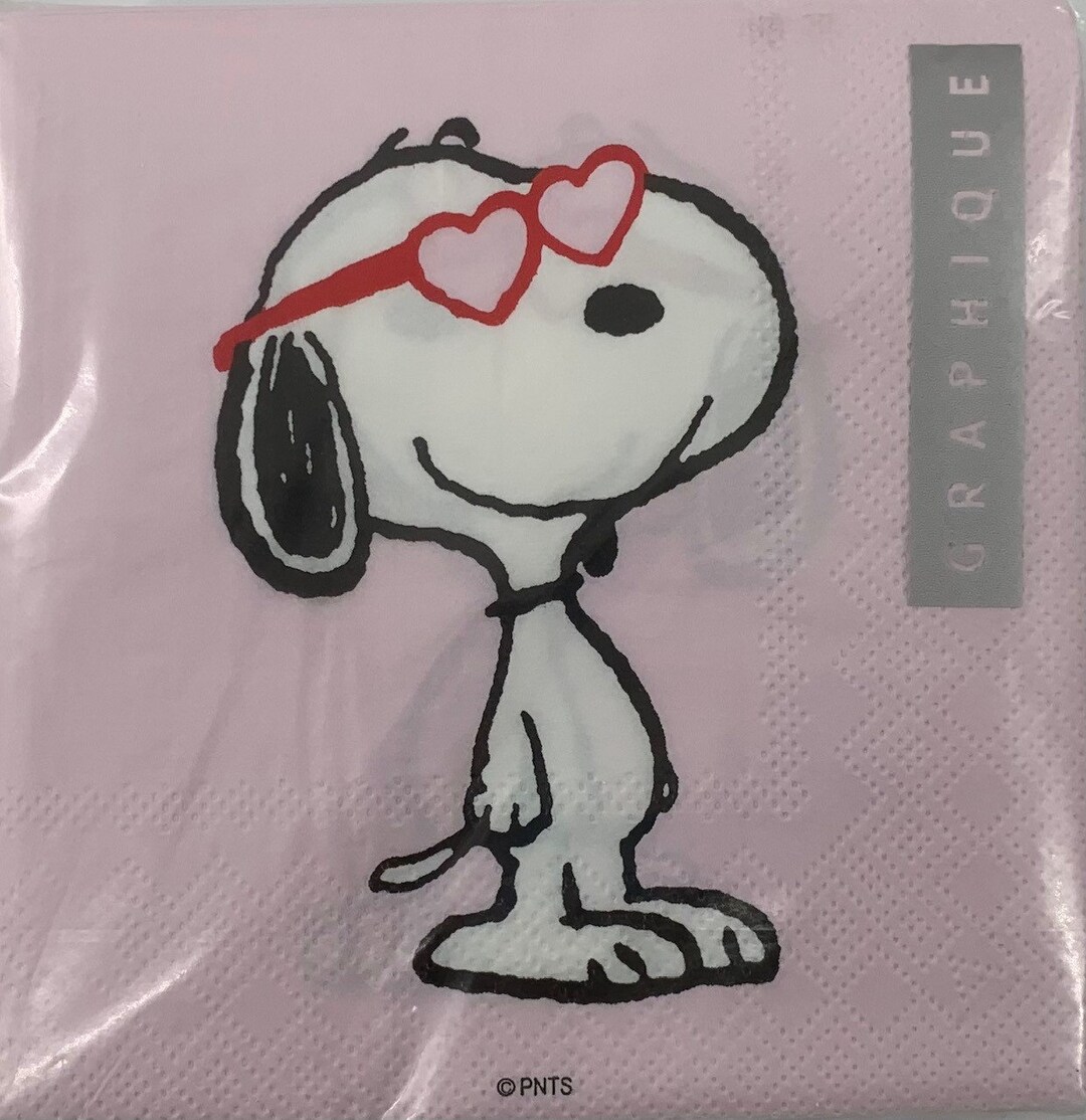 Peanuts Snoopy Heart Shades Cocktail Napkins - Etsy