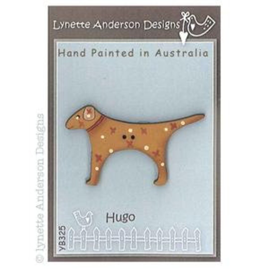 Wooden Buttons HUGO THE DOG Hand Painted Lynette Anderson Designs - Etsy