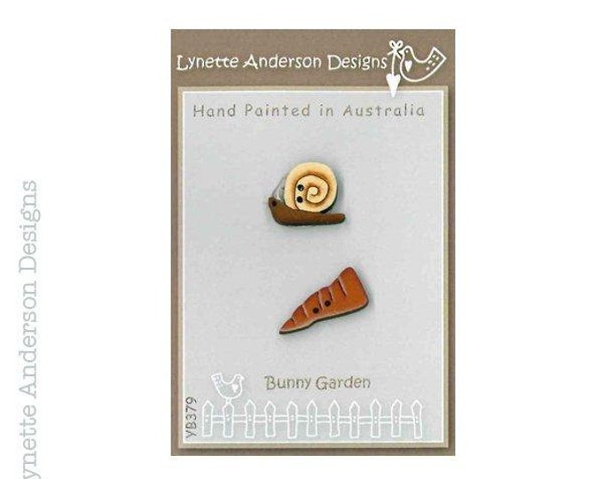 Wooden Buttons - BUNNY GARDEN - Hand Painted - Lynette Anderson Designs ...