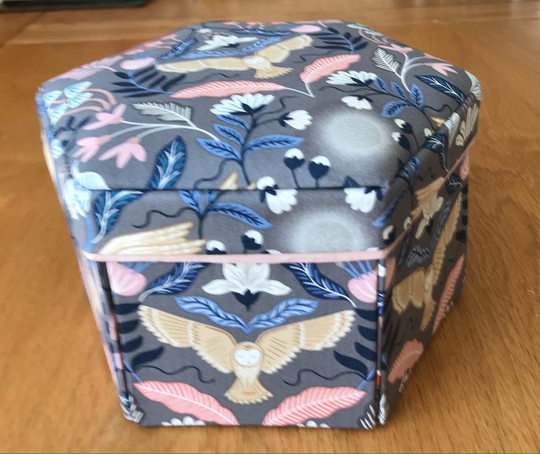 Sewing Box - Etui Box - Fantasy Owl - Individually Handmade Hexagonal ...