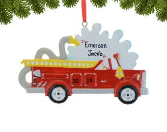 Fire truck ornament | Etsy