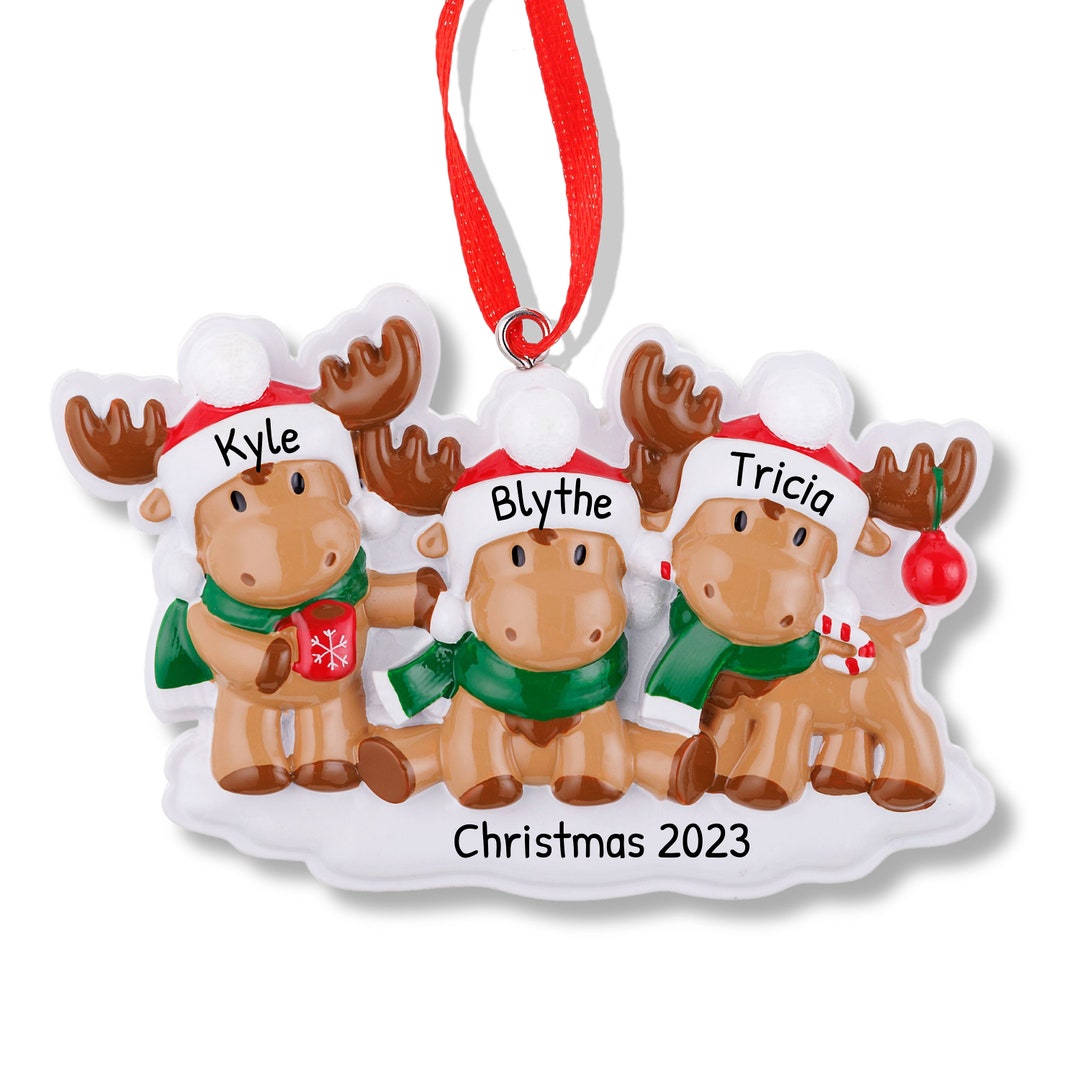 Reindeer Family of 3 Ornament, Christmas Ornament, Reindeer Ornaments ...