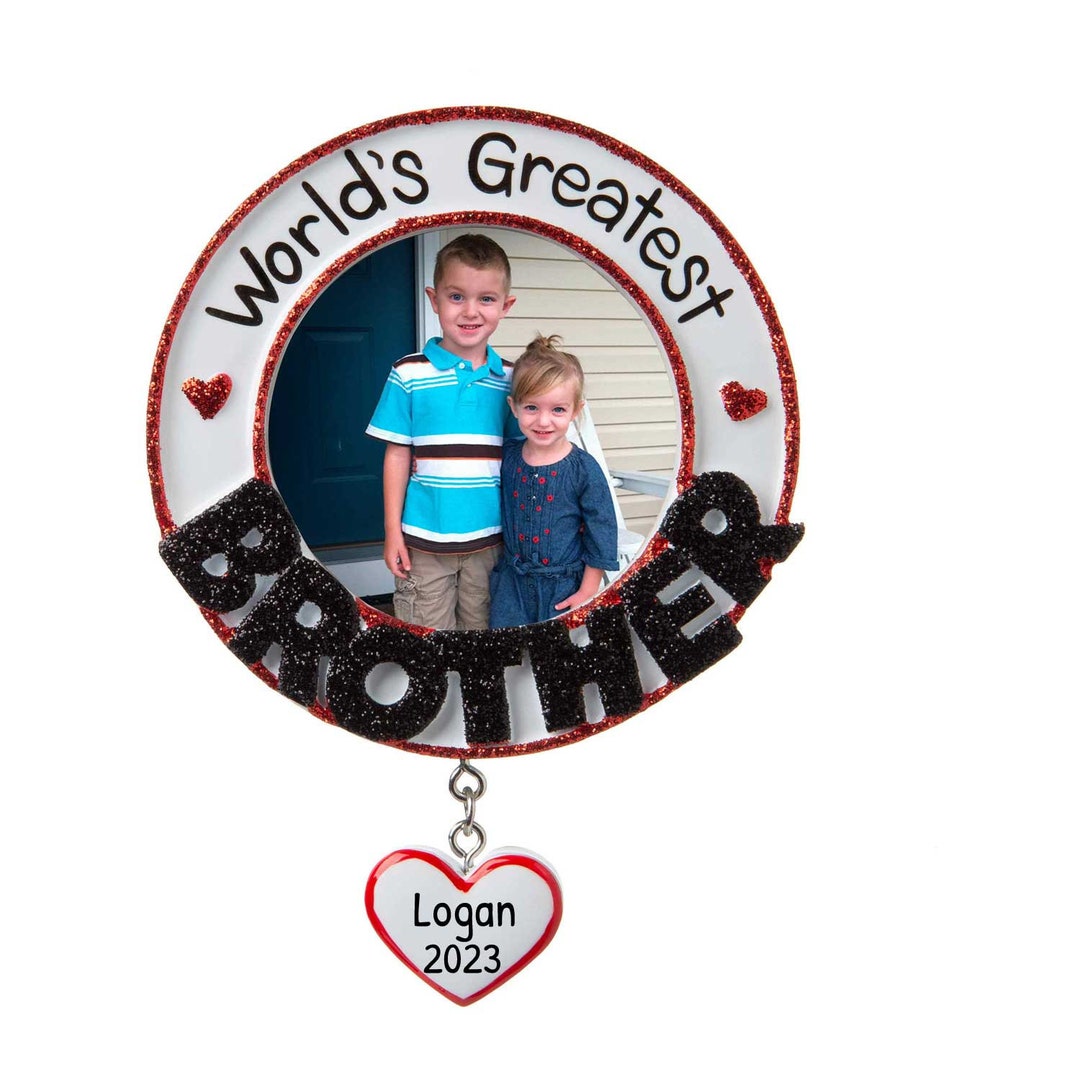 Worlds Greatest Brother, Photo Frame Ornament, Personalizer Brother ...