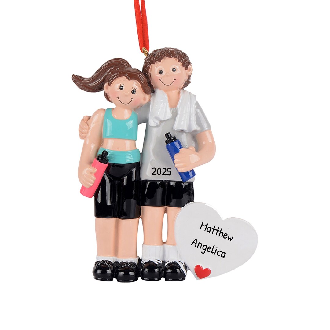 Workout Couple Ornament, Personalized Fitness Ornament, Gym Ornaments ...